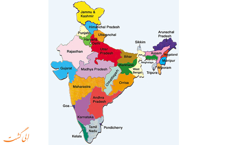 نقشه کامل هندوستان | آشنایی و معرفی کامل هند، جاذبه های گردشگری هند و ...